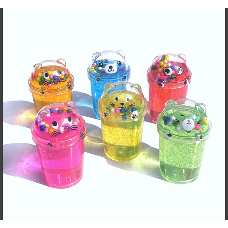 Bubble Milk Tea Slime Contains Foam Beads Mini Bottle Non-Sticky Hand ...