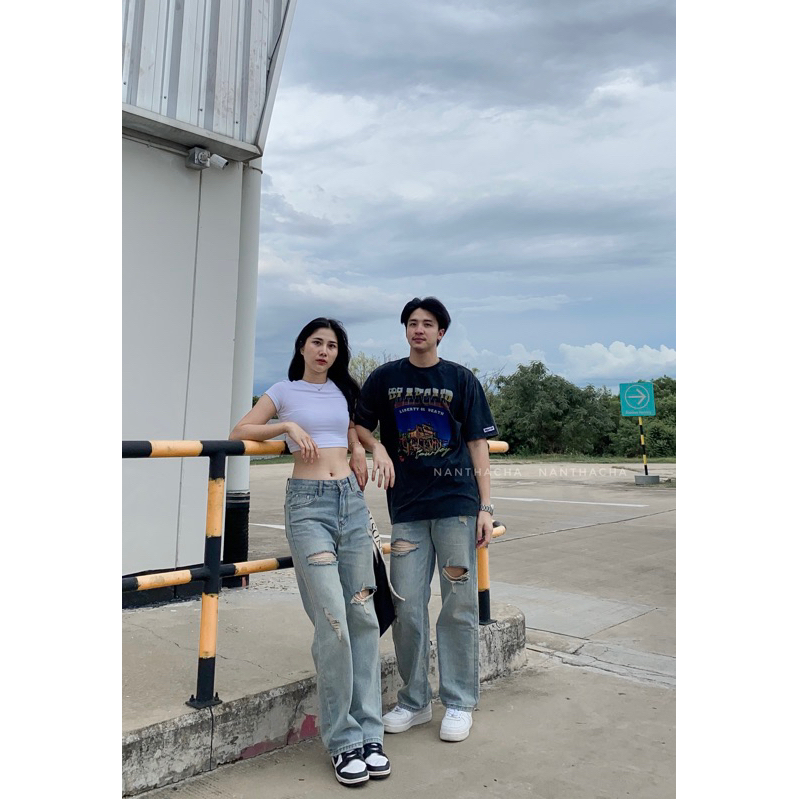 Lisa Straight-Leg Jeans Best-Selling Rust Paint On Fleek 7203 | Shopee ...