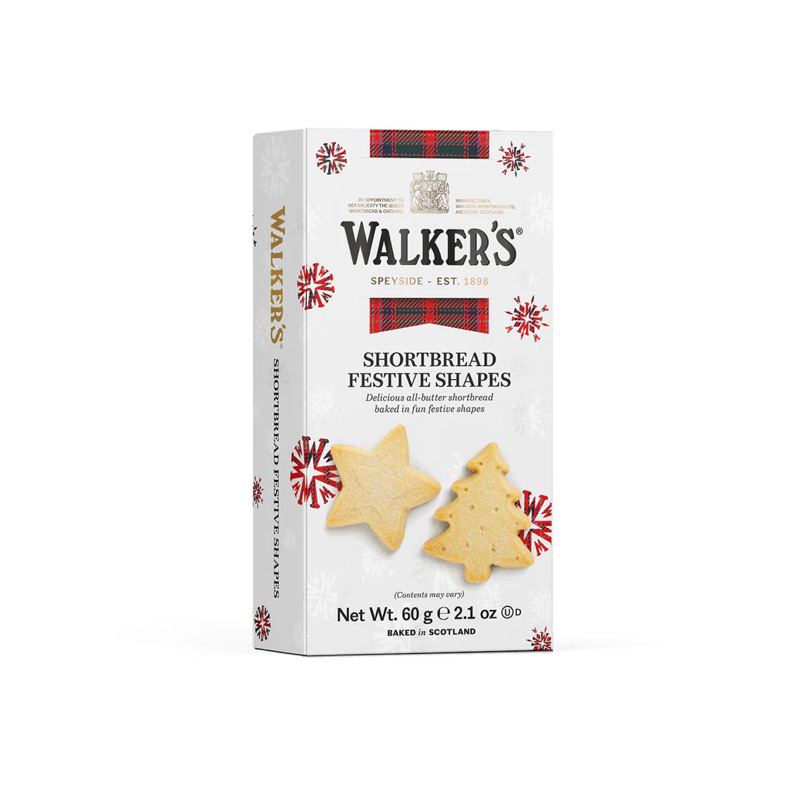 090 Walkers shortbread festive shapes 60g.biscuits Imported From ...