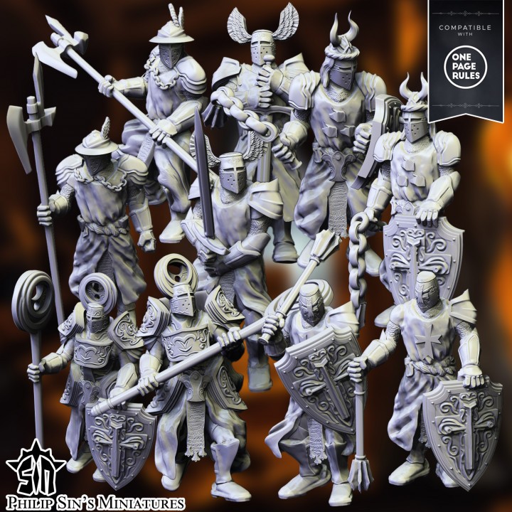 Aswin Model Walking Foot Knights Set for TRPG DND Diorama and wargame ...