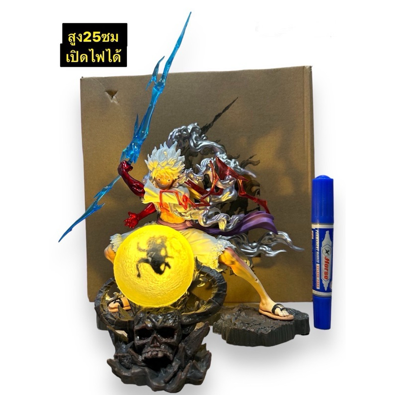 One Piece Gk Lightning Luffy Figure Sun God Niko Gear 5 With Lamp Light ...