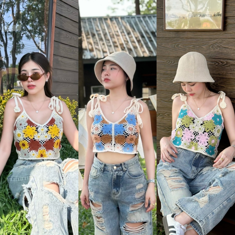 Singlet The Rope Can Actually Be Tied Soft Fine Woven Pattern Cute Hong ...