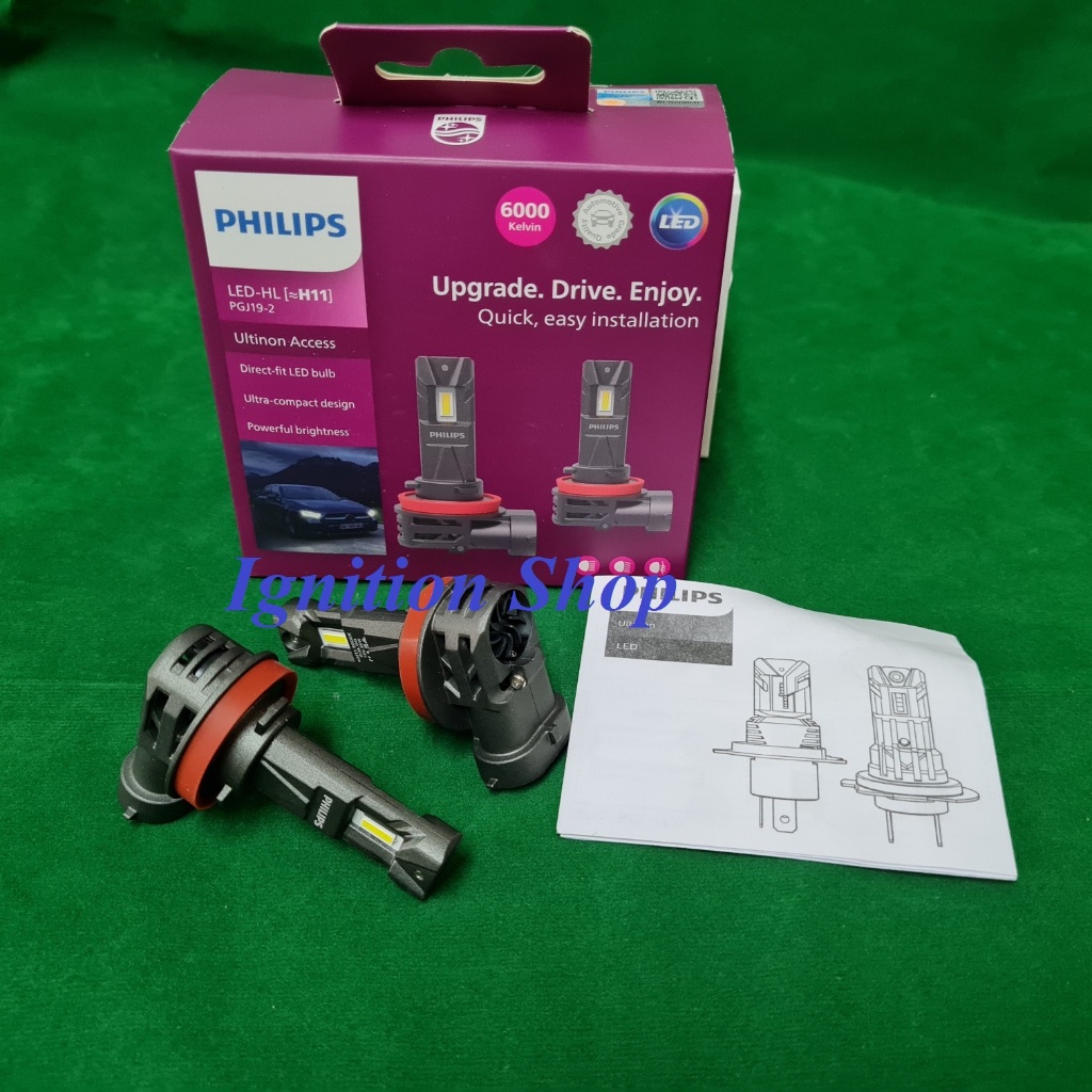 Philips LED H11 Ultinon Access Bulb New Model Twin Pack 1 Box 2 Bulbs 1 ...