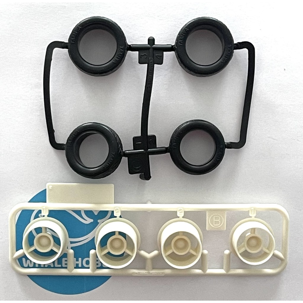 TAMIYA WHEEL SET Bomb Parts Small 3-Spoke Wheels White Fiberglass And ...