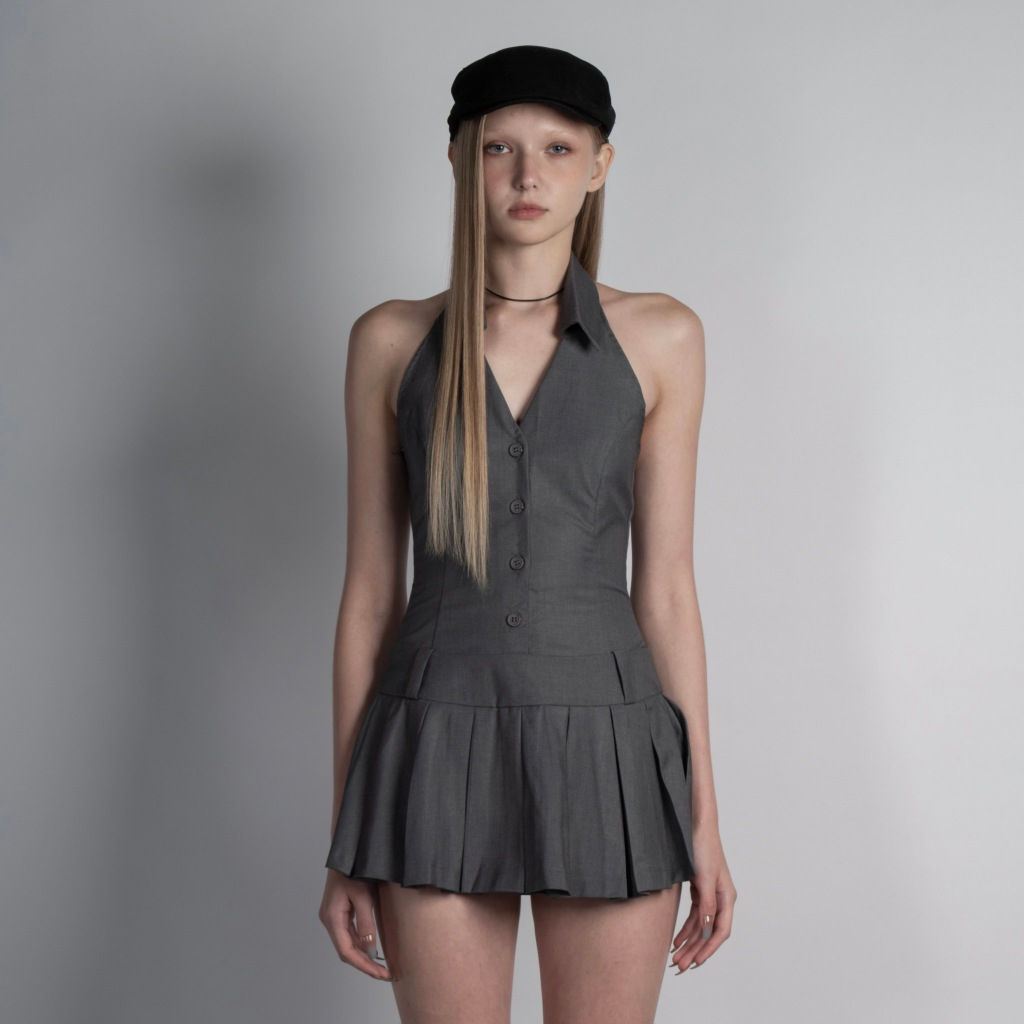 LEINNUS-Halter Vest Dress OPS (2 colors) | Shopee Malaysia