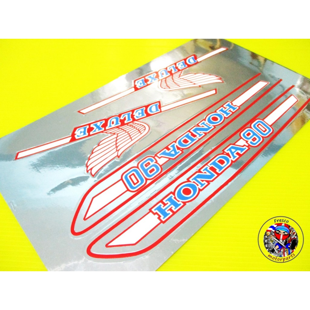 Red-White HONDA C90 Super Deluxe Sticker "Red-White" | Shopee Malaysia