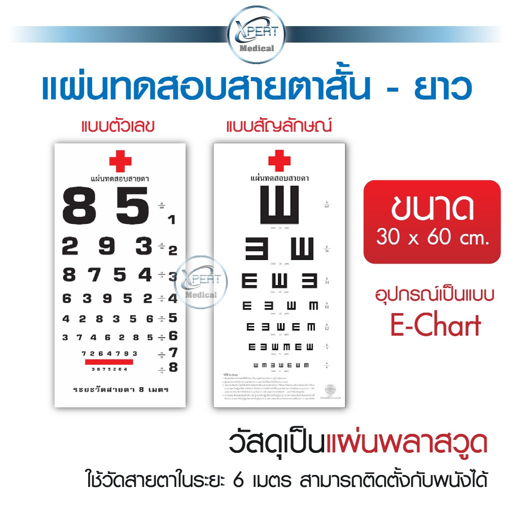 E-Chart Myopia-Precision Test Strips Eye 6 Meters Standard 2 Types ...