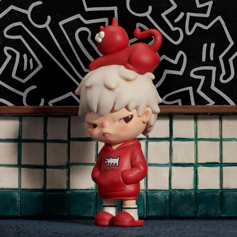 Hirono x Keith Haring Figure Red Cat | Shopee Malaysia