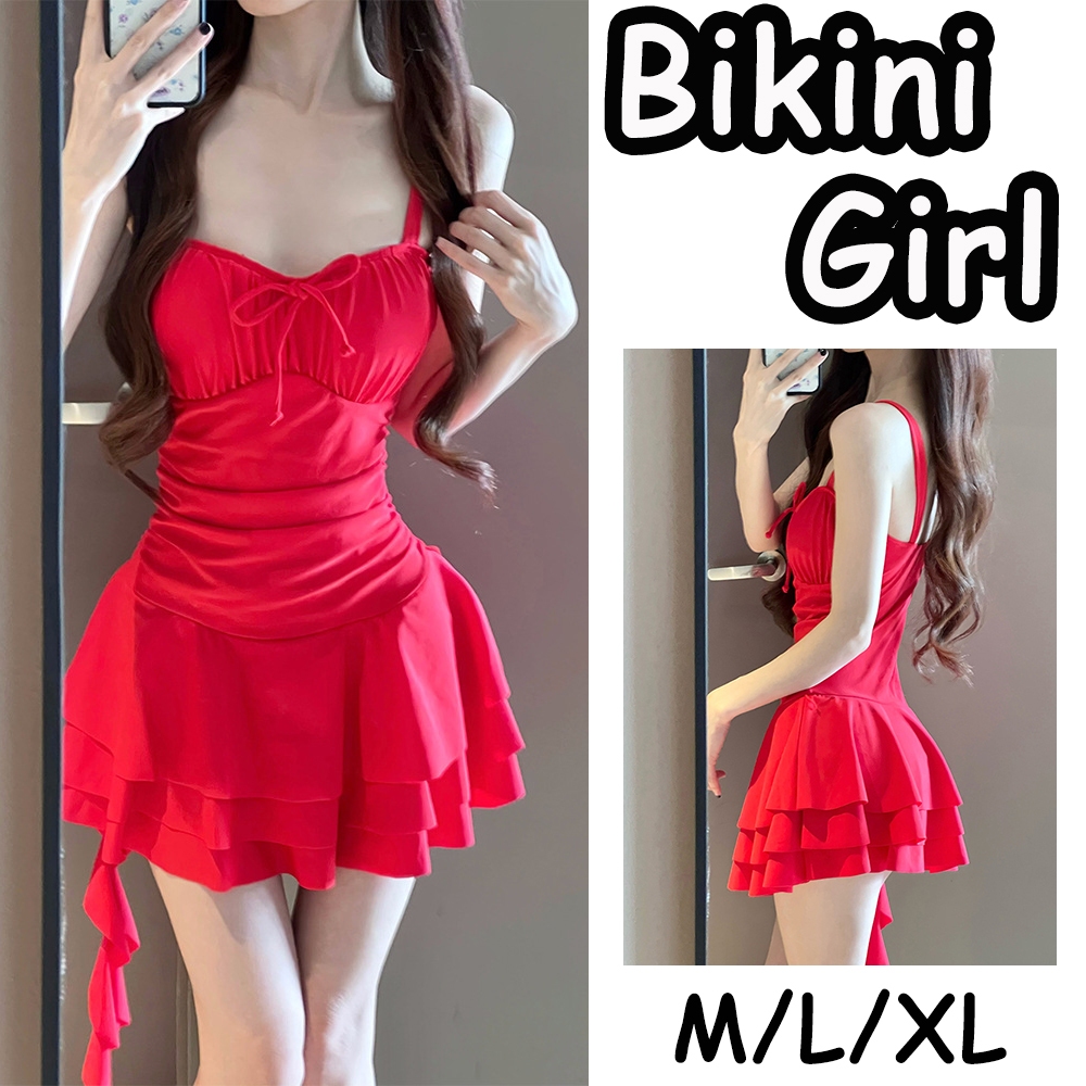 Swimwear Skirt Dress To The Sea Bright Red With A Drawstring On The ...