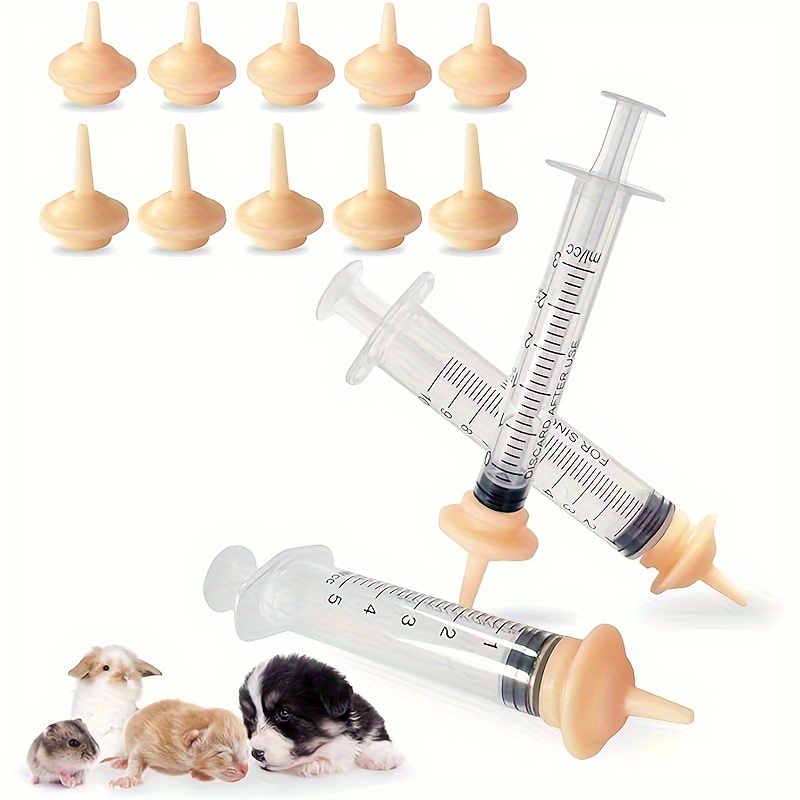 Kitten Nipples Short Style Cat Syringe Feeding For Newborn Pets ...