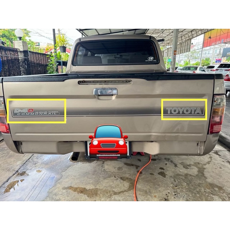 TOYOTA HILUX Sticker Top Tailgate Decal D4D COMMONRAIL 2003caps ...