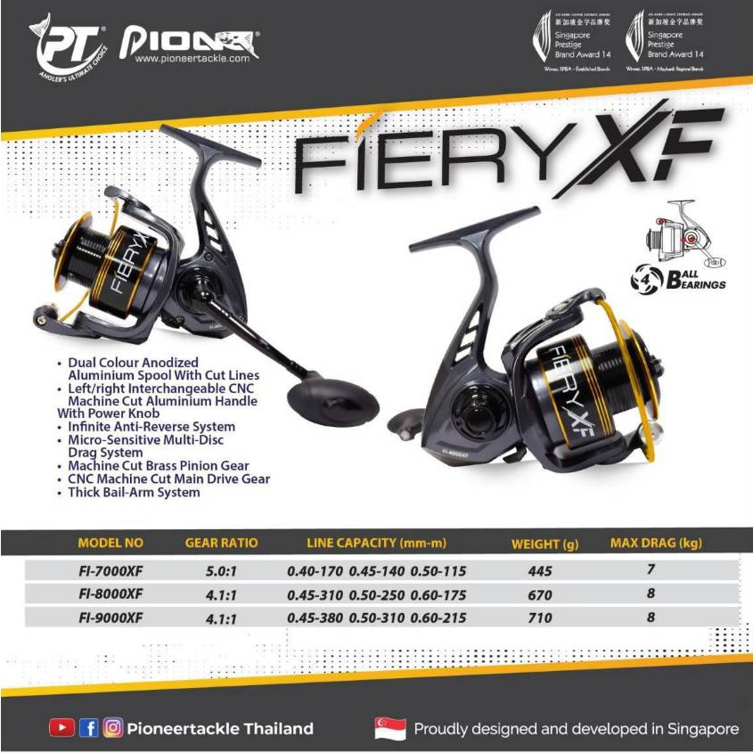Pioneer Spinning Reel Fiery XF/Evo/Rexo All 3 Models Available In Many ...