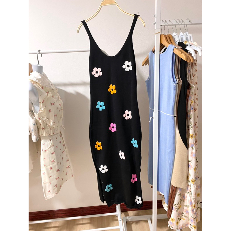 Stretch Fabric Dress With Floral Pattern Very Colorful. | Shopee Malaysia