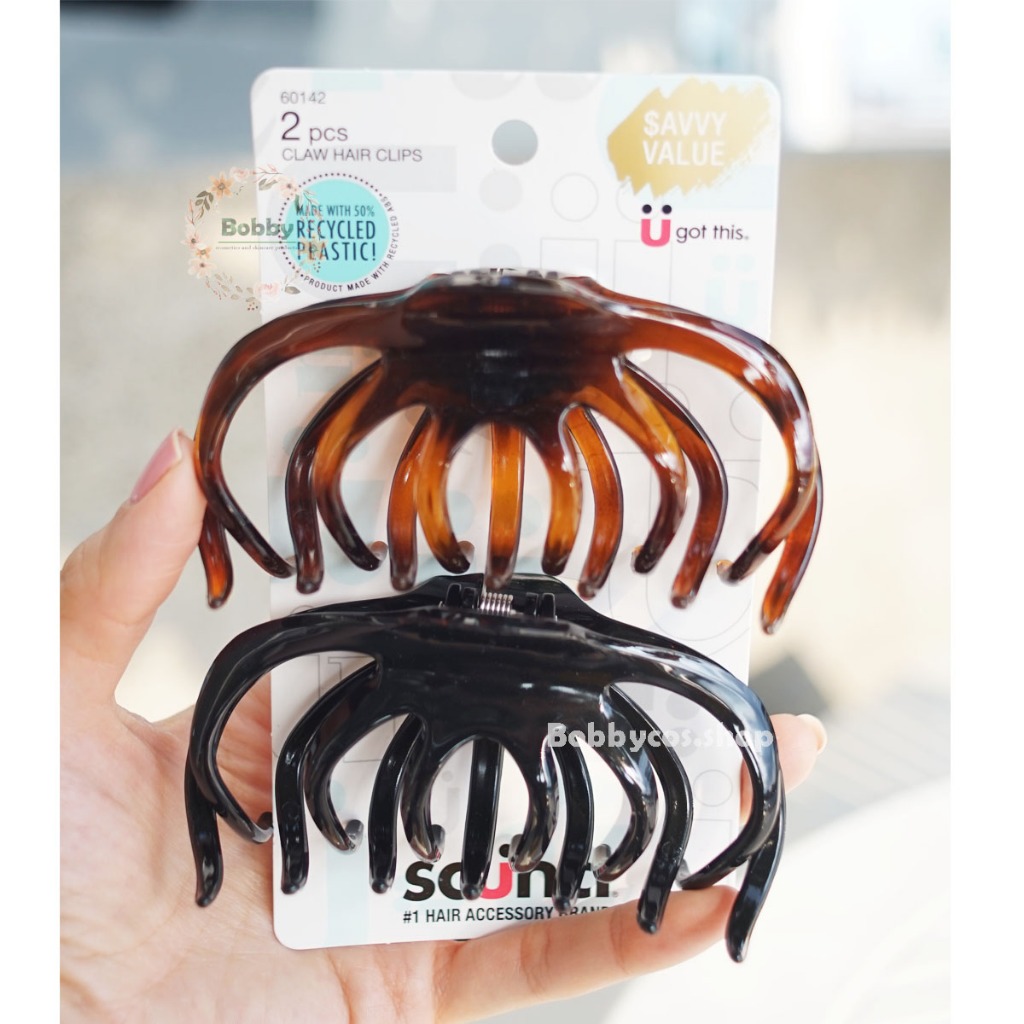 Scunci Curved Teeth Claw Clips Black and Brown 2 Ct. | Shopee Malaysia