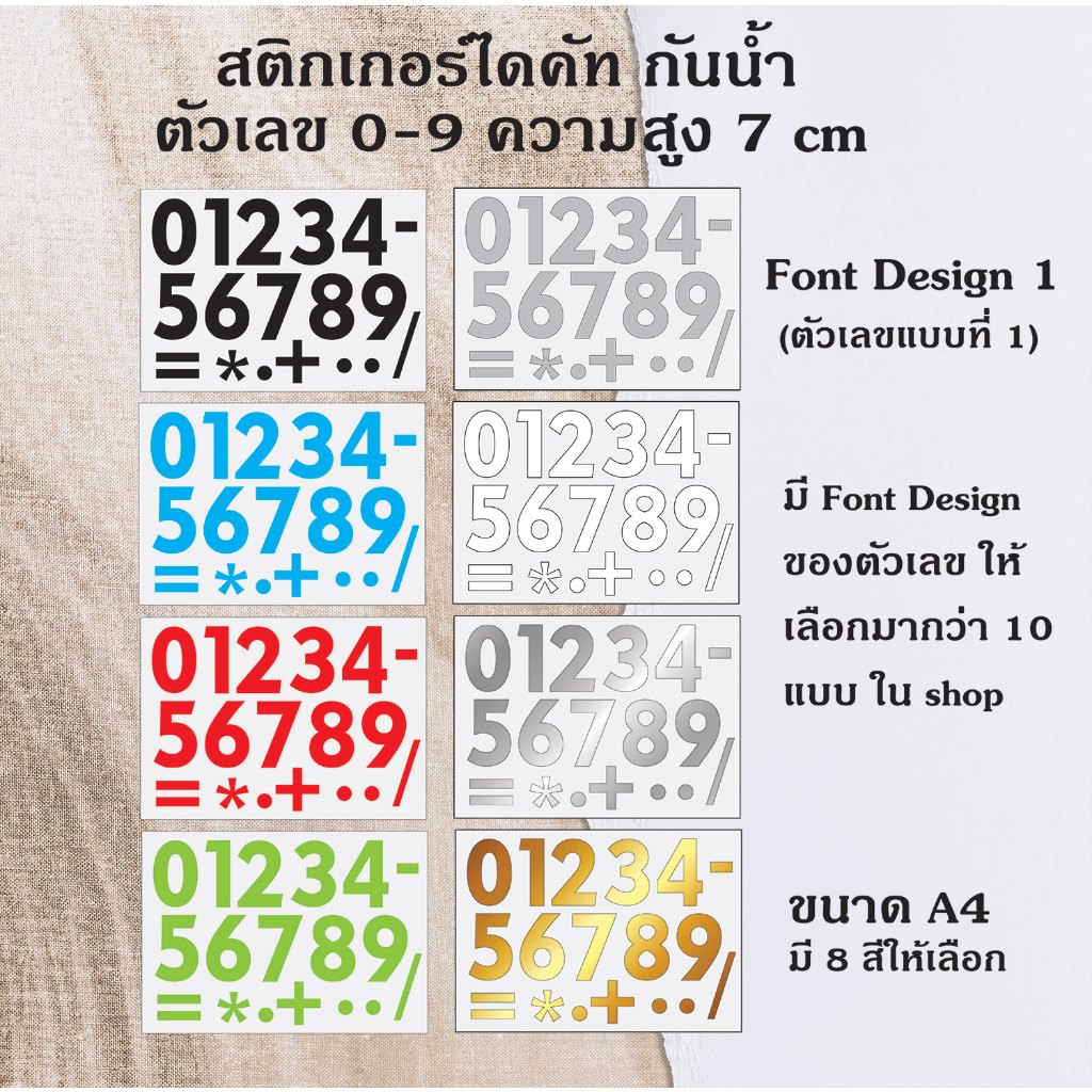 PVC Die-Cut Sticker Waterproof Numbers 1-9 With A Car Mark Sign Board ...