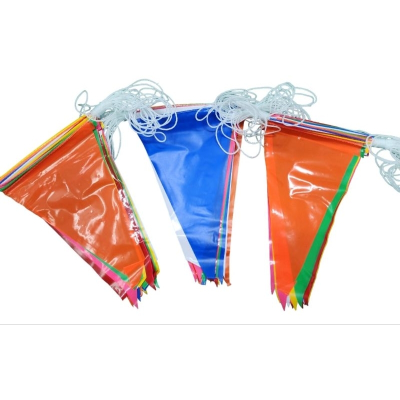 Triangular Rail Flags Plastic Railing 7 Colors 17 Meters Long | Shopee ...