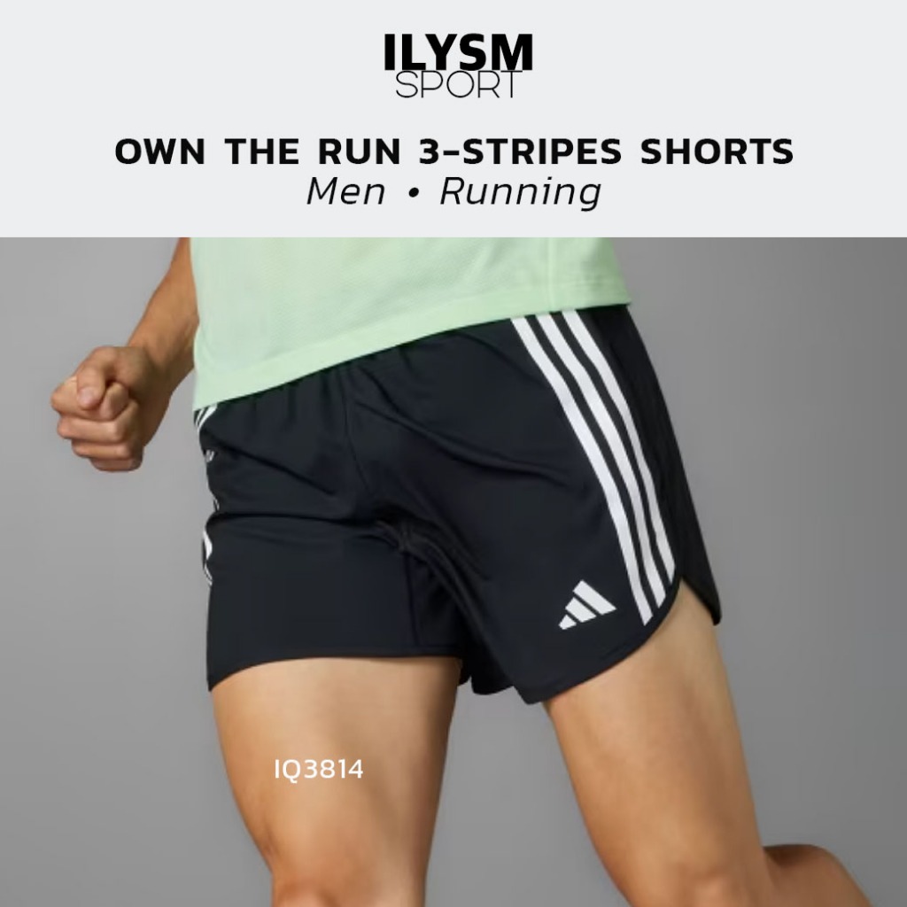 Men's Running SHORTS 5 Inches Length Adidas OWN THE RUN 3-STRIPES ...