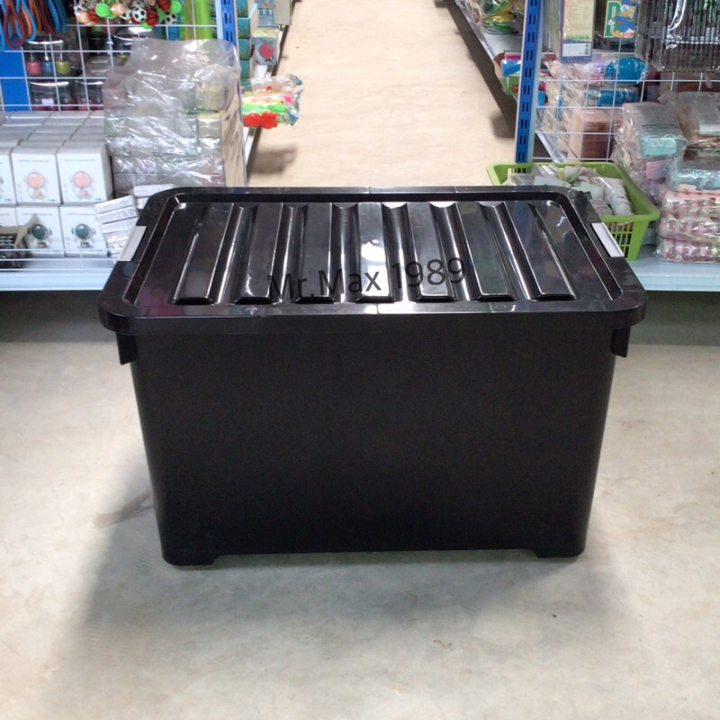 Plastic Box With Wheels 90 Liters Crate Storage | Shopee Malaysia
