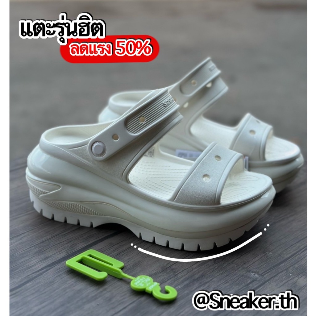 Crocs Classic Mega Crush Sandals Tong Women Add Heel Size.w5-W9 6 Colours AMA103 | Shopee Malaysia