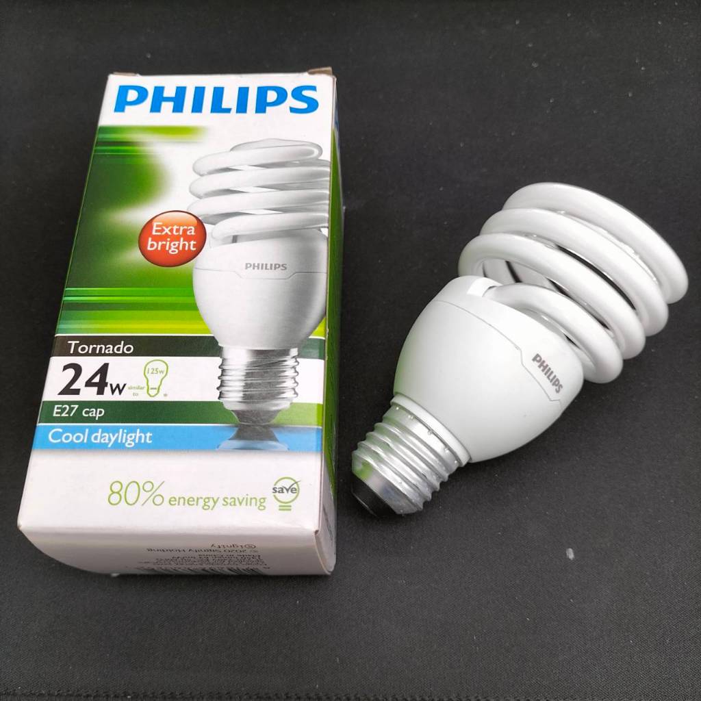Philips Compact Fluorescent Tornado 24W Cool daylight E27 cap 8000hrs ...