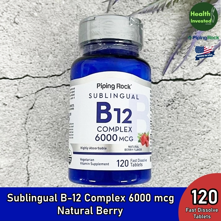 Sublingual B-12 Complex 6000 mcg Natural Berry 120 Fast Dissolve ...
