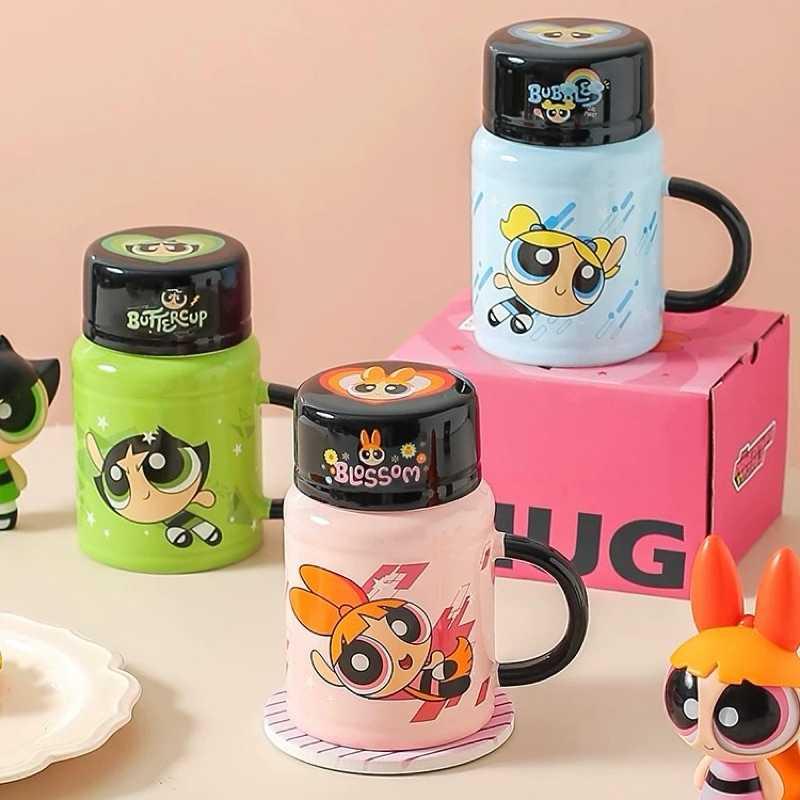 Water Jug + Mug Powerpuff Girls Drinking With Lid Prop Photo Cafe Gift ...