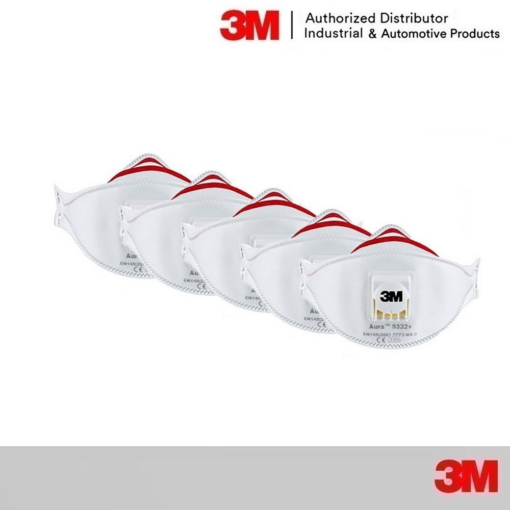 3M Model 9332A+ FFP3 Foldable Dust Mask With Ventilation Valve (5 ...