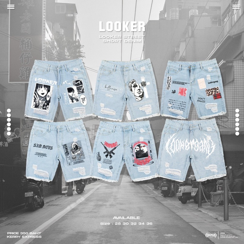LOOKER- Cartoon Jeans Shorts (9%Clothing) | Shopee Malaysia