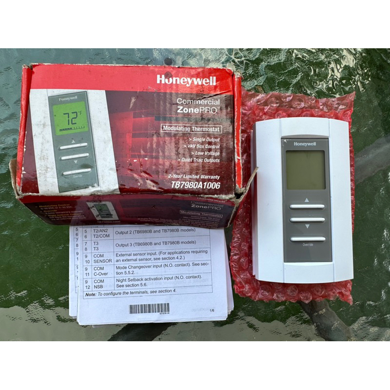 Honeywell Digital Room Thermostat Strut Model TB7980A1006 (New Old ...
