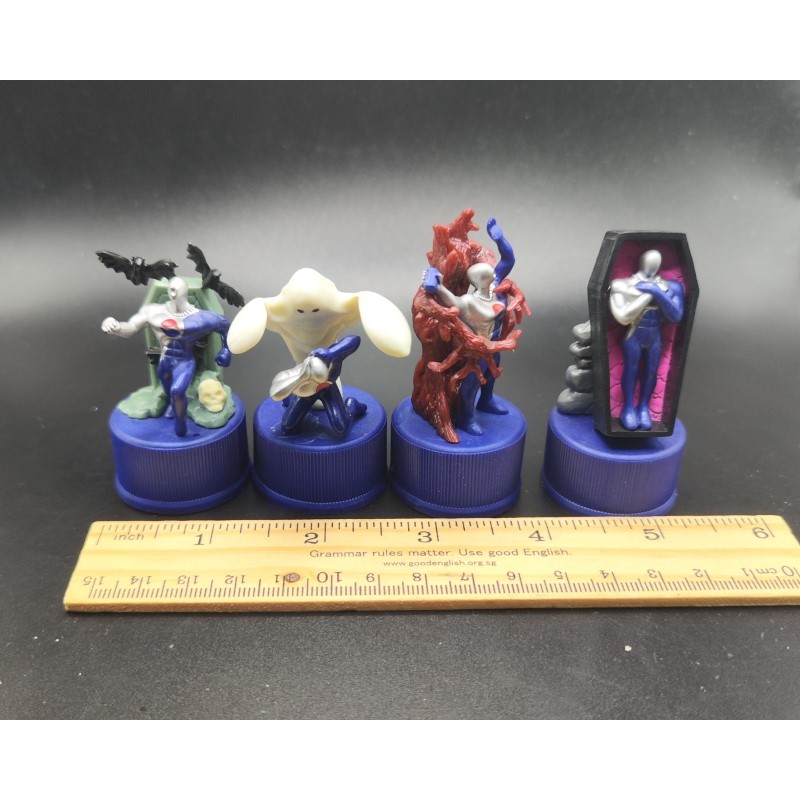 Pepsi Man Pepsiman Figure bottle cap Collection Set of 4 Pcs. | Shopee ...