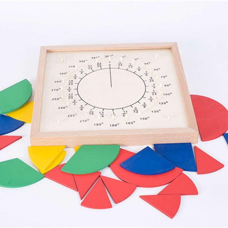 Montessori Fraction Pies-Math Teaching Aids Wooden Toys Montessori ...