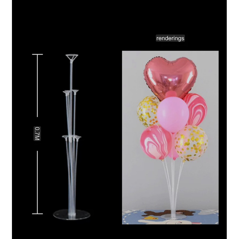 055 Balloon Rod With Clear Acrylic Base Height 70cm Without | Shopee ...