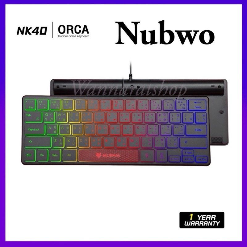 Nubwo NK-40 ORCA Keyboard Rubber Dome Switch LED Lighting Rainbow ...
