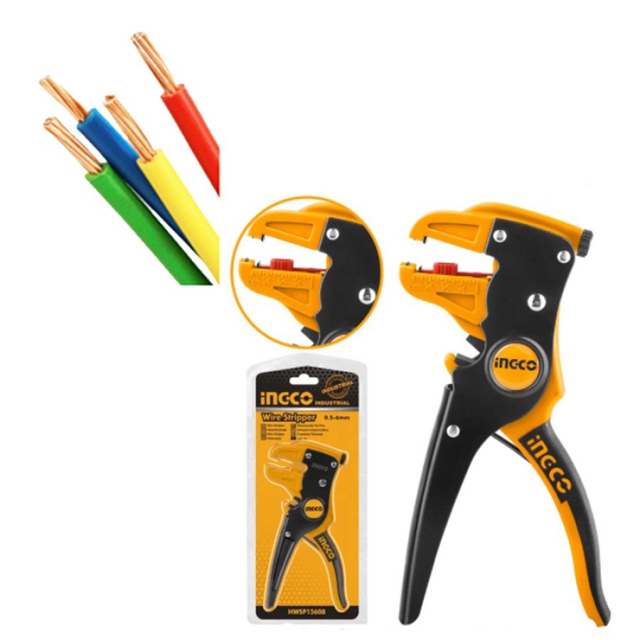 INGCO Wire Stripping Pliers HWSP15608 TPR Rubber Handle Softens Hands ...