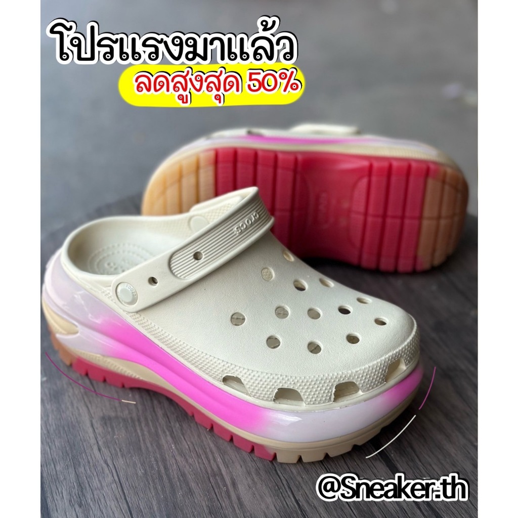 Crocs Model Classic Mega Crush Big Toe Sandals Light And Comfortable Size.w5-W9 Available In 9 ...
