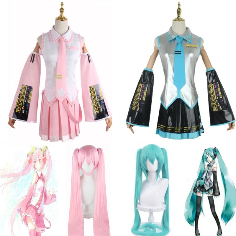 Anime Vocaloid Miku Cosplay Costume Dress Wig Beginner Future Kawaii ...