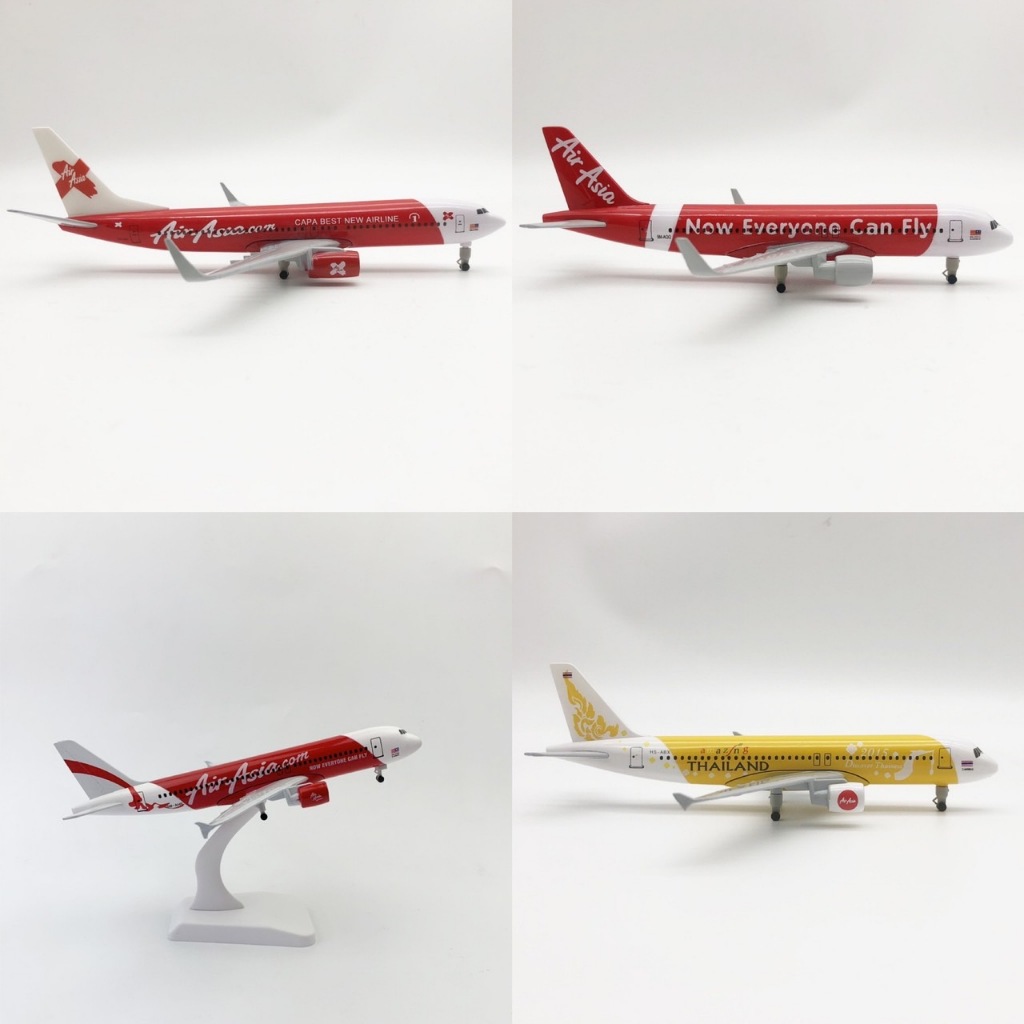 Airplane Model Including 20cm Air Asia Made Of Steel With Wheels And ...