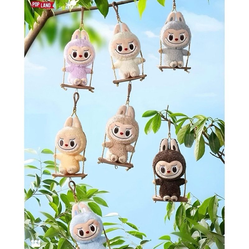 Labubu Swing Popmart Woodworking Series Plush Pendant labu THE MONSTER ...