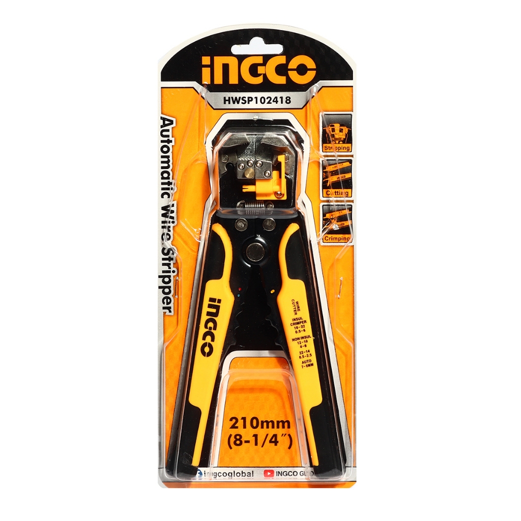 INGCO Automatic Wire Stripping Pliers 3 in 1 Inggo Model HWSP102418 Can ...