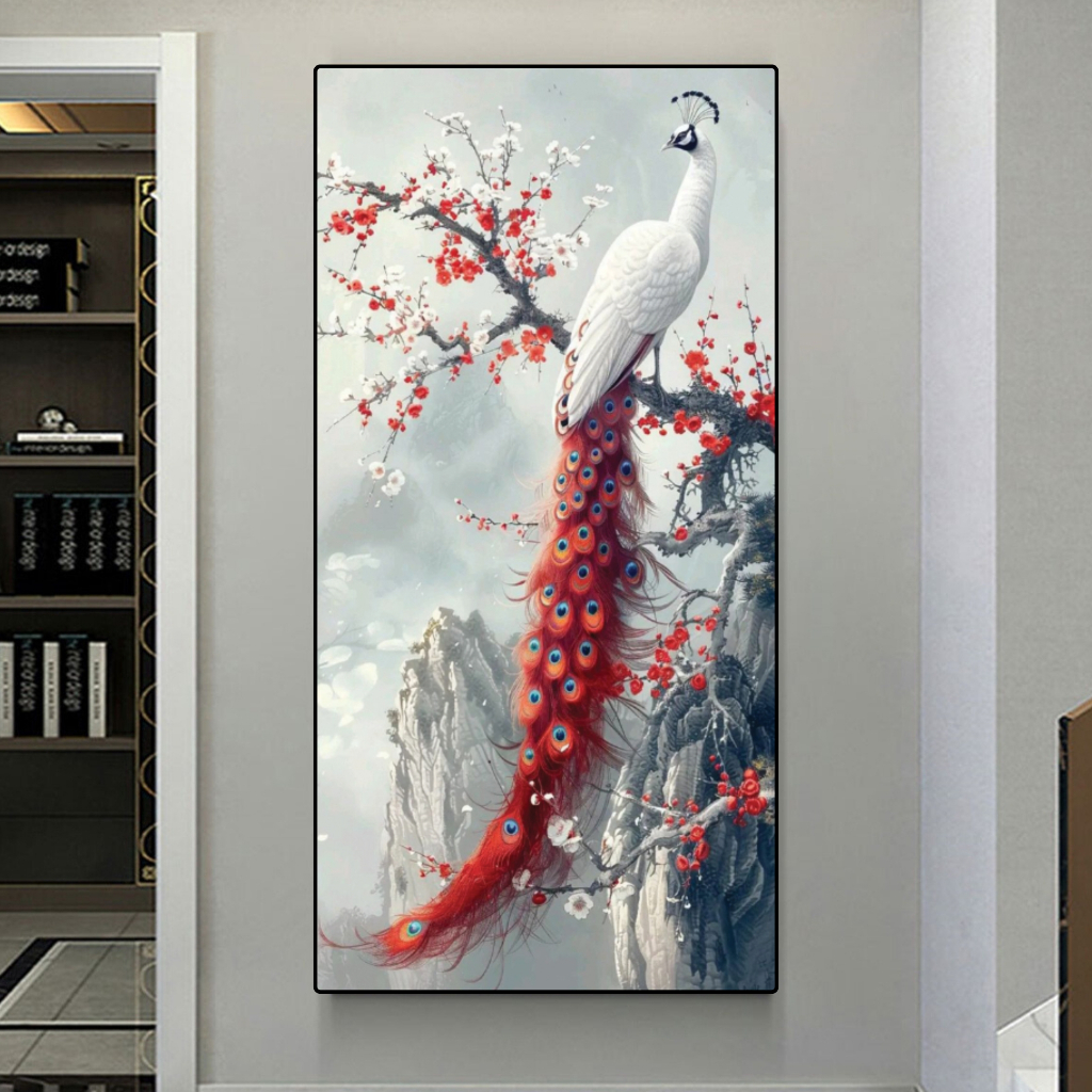 Acrylic Photo Frame Peacock Pictures Enhance Feng Shui Good Luck Height ...