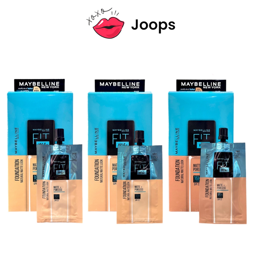 (Box 6 Sachets) MAYBELLINE Fit me matte + poreless foundation Sachet ...