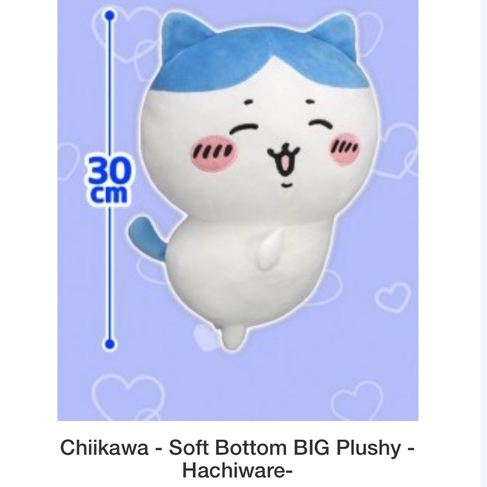 Chiikawa-Soft Bottom BIG Plushy -Hachiware- | Shopee Malaysia