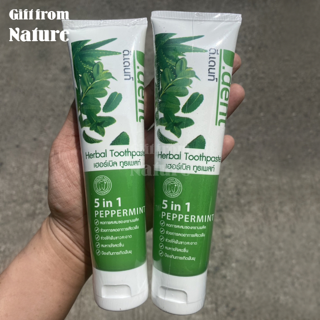 (Get 2 Tubes) D.Dent Toothpaste Digent Herbal With Fluoride 100 Grams ...