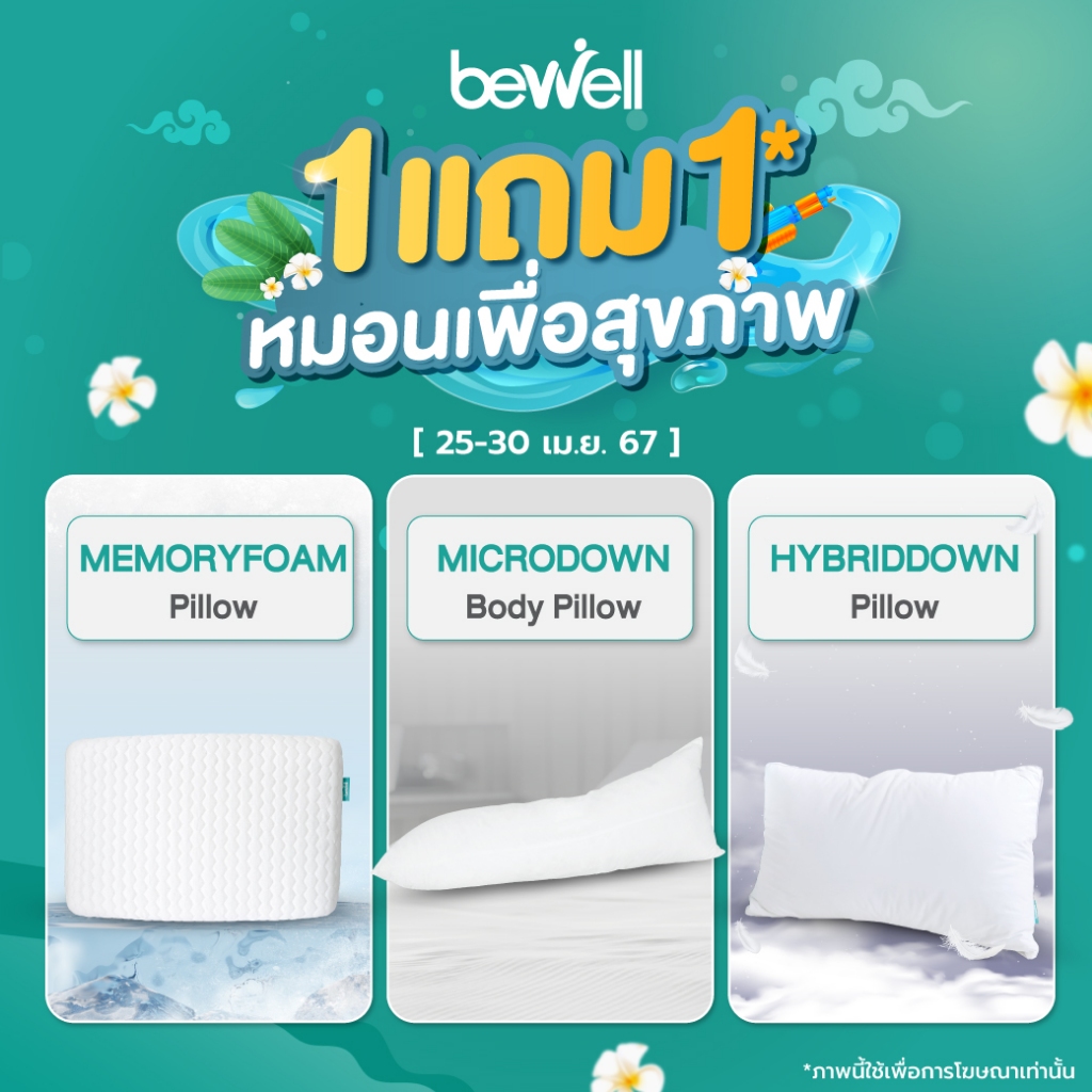 [1 Free 1] Bewell Health Pillow Memoryfoam/Hybriddown/Microdown Body (Size Normal) | Shopee Malaysia