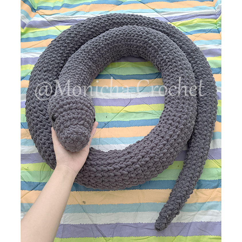 Giant Snake Yarn Doll 2.5 Meters Long 14 Inches Head Circumference ...