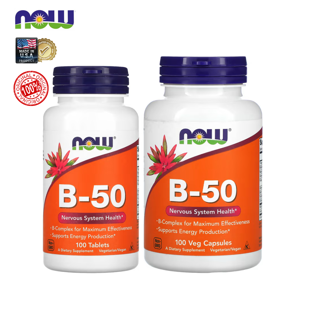 B-50 Vitamin | B Complex For The Nervous System NOW Foods 100 Tablet ...