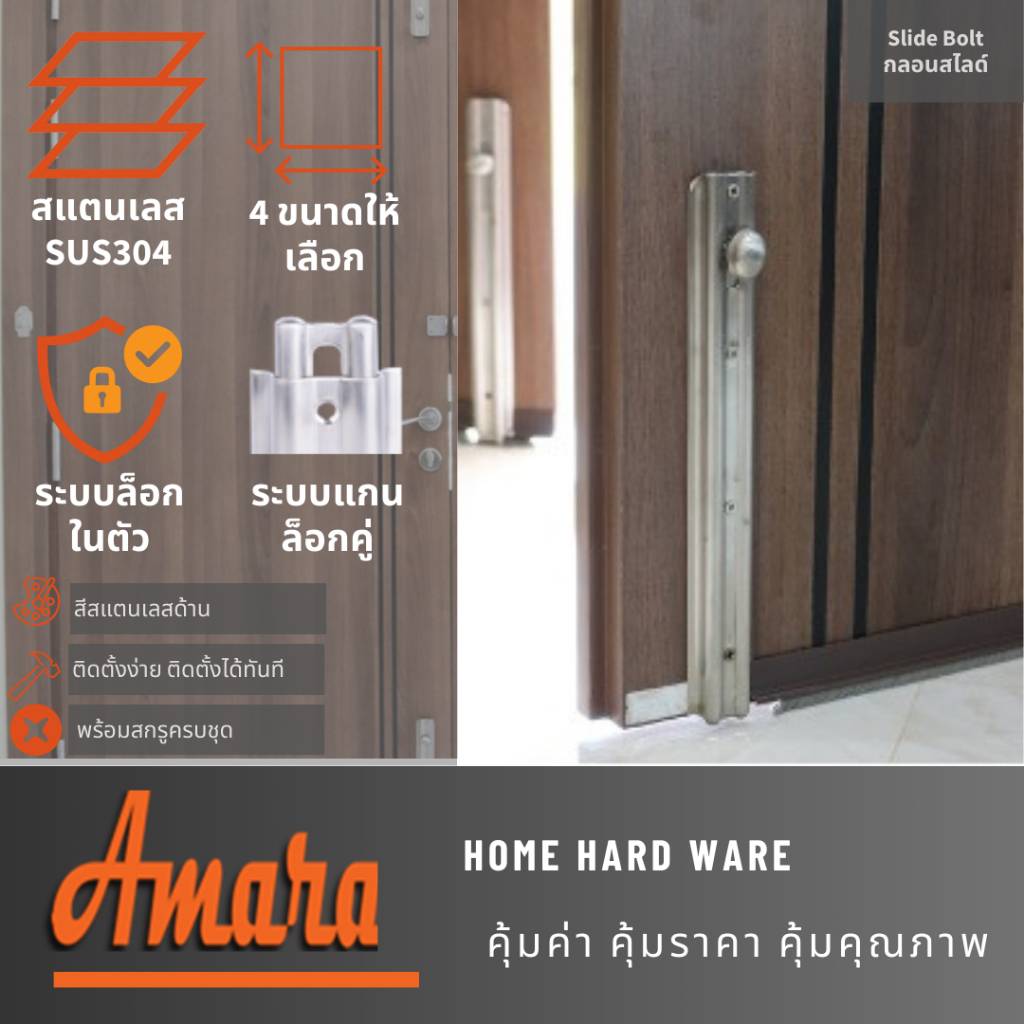 Amara Stainless Steel Cross Bolt Grade SUS304 Double Core System 1 ...