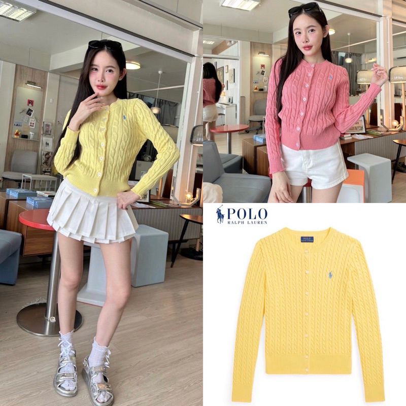 Polo cardigan 🩷 Famous Brand Cardigans Embroidered Logo Details On The ...