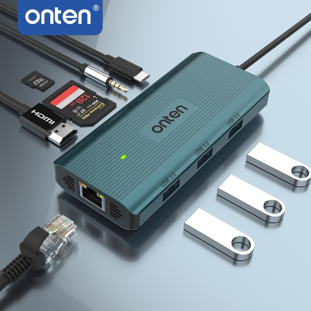 ONTEN OTN-UC961 USB-C Docking Station 9 in 1 Secondary 4K Converter ...