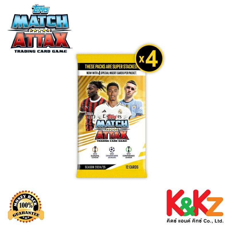 Match Attax UCC 24/25 x 4 Packs/Football Cards Random Envelopes (4 ...